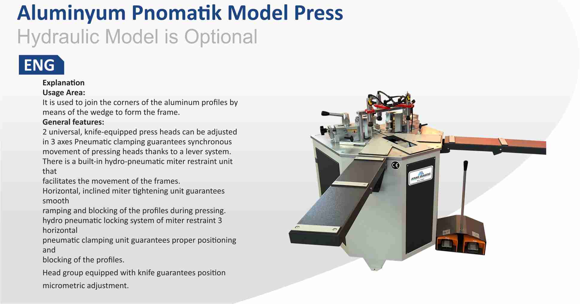 Press Aluminum Pneumatic Model – Anar Machine
