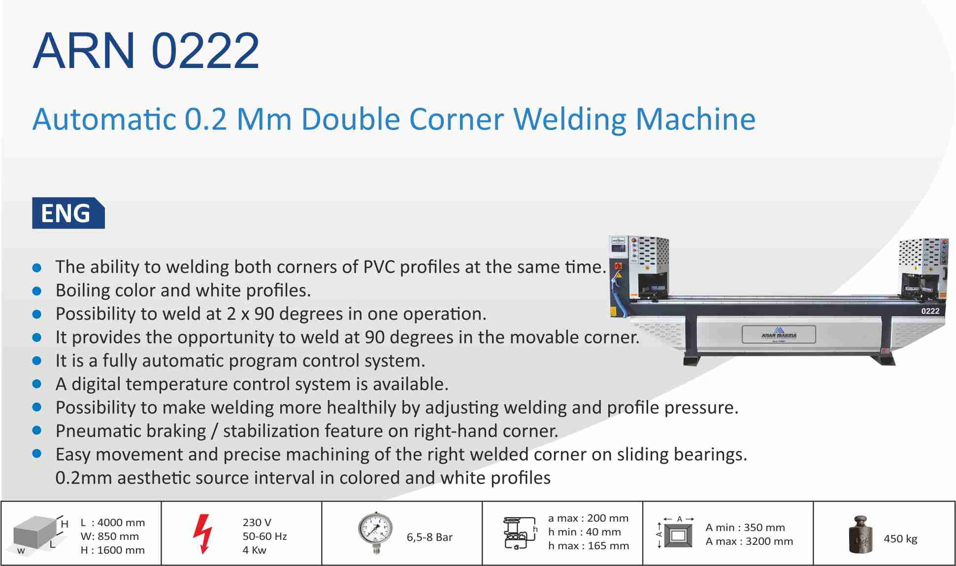 Automatic 0.2 Mm Double Corner Welding Machine – Anar Machine
