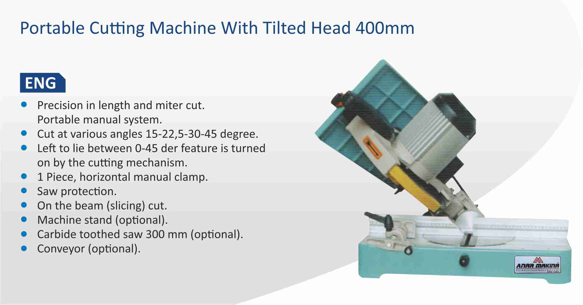 Portable Cutting Machine With Tilted Head 400 Mm – Anar Machine