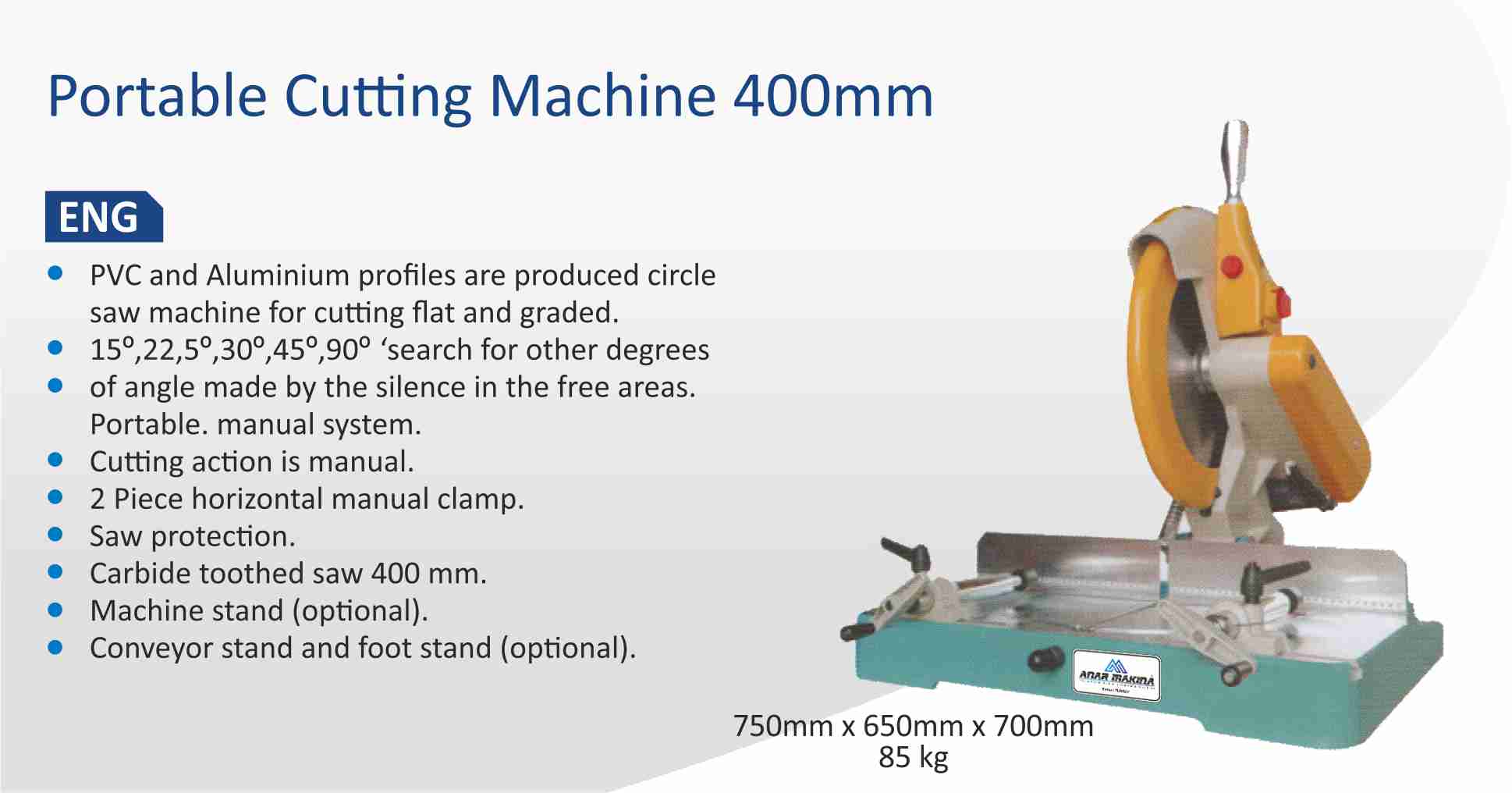 Portable Cutting Machine 400 Mm – Anar Machine