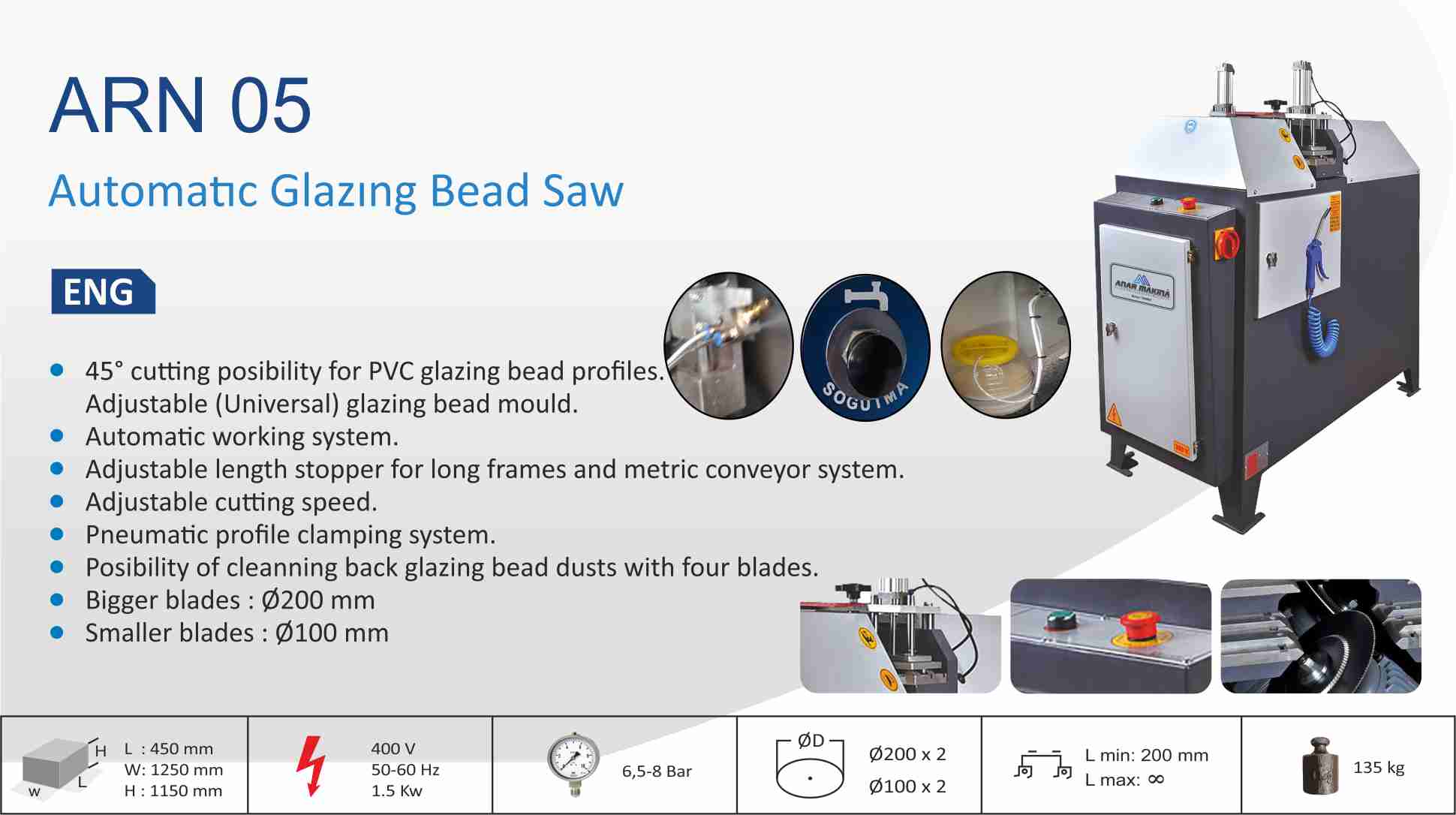 Automatic Glazing Bead Saw – Anar Machine